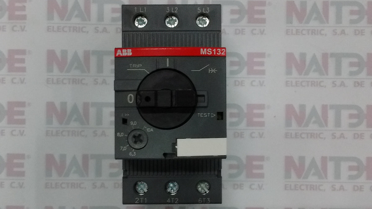 GUARDAMOTOR ABB MS132-10,6.3 - 10 AMP. 230/440 VCA, 100/100 kA CAT.1SA – NAITDE ELECTRIC
