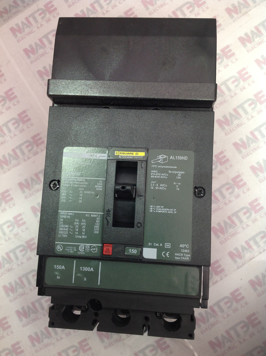 INTERRUPTOR TERMO. SQUARE D HDA36150 , I-LINE, 3P, 150 AMP, 600 V, 18 – NAITDE ELECTRIC