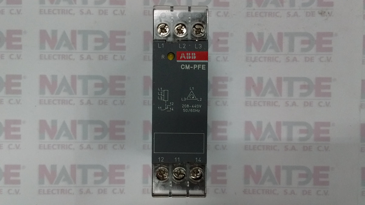 RELEVADOR CONTROL DE FASES ABB 1SVR550824R9100, CM-PFE, 208-440 VCA L1 – NAITDE ELECTRIC