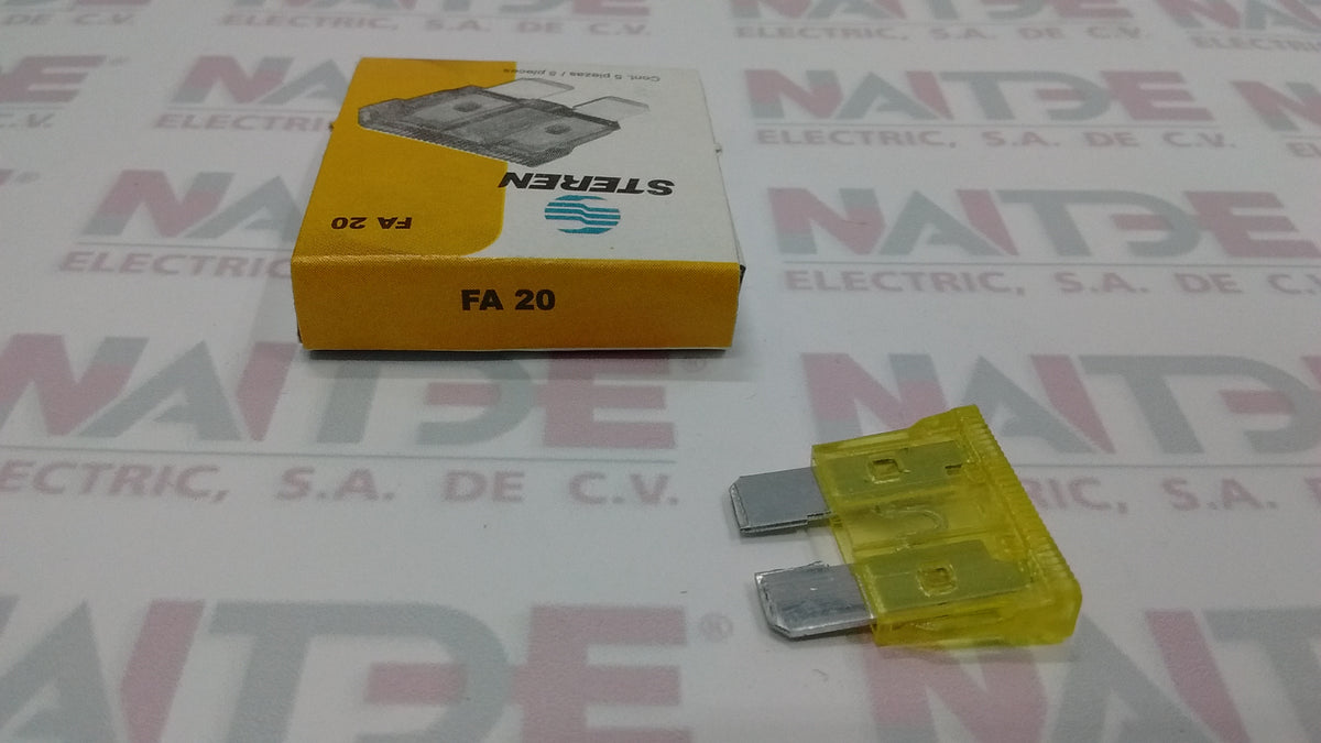 FUSIBLE TIPO CLAVIJA FA20 DE 20 AMP COLOR AMARILLO – NAITDE ELECTRIC