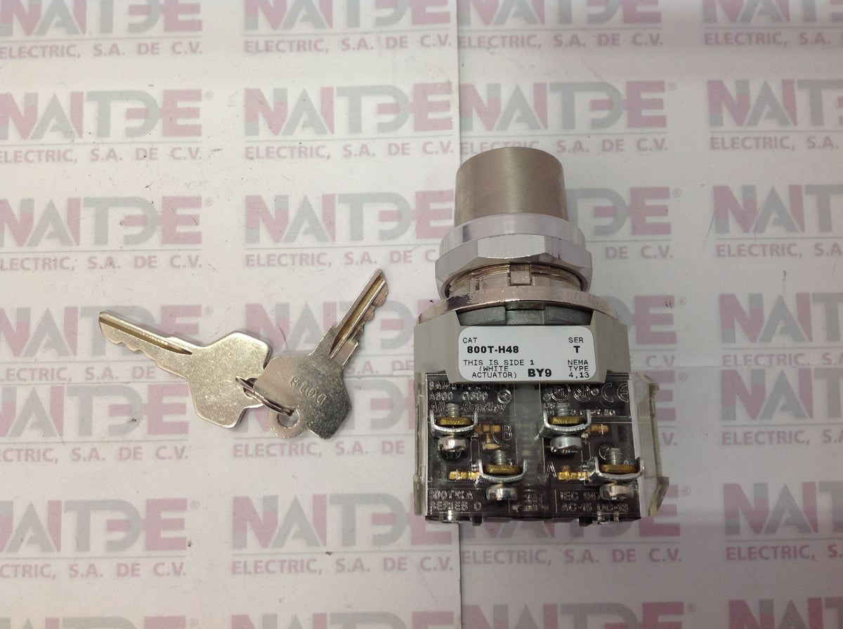 SELECTOR CON LLAVE ALLEN BRADLEY 800T - H48A 30MM DE 2 POS S/RETENCION ...