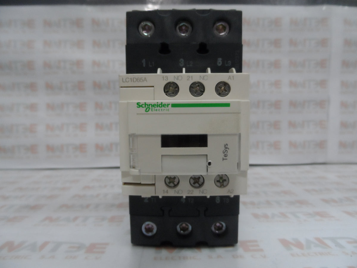 CONTACTOR MAGNETICO TRIPOLAR TELEMECANIQUE LC1D65F7 110V 1NA-1NC ( LC1 ...