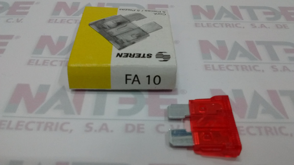 FUSIBLE TIPO CLAVIJA FA10 DE 10 AMP COLOR ROJO – NAITDE ELECTRIC