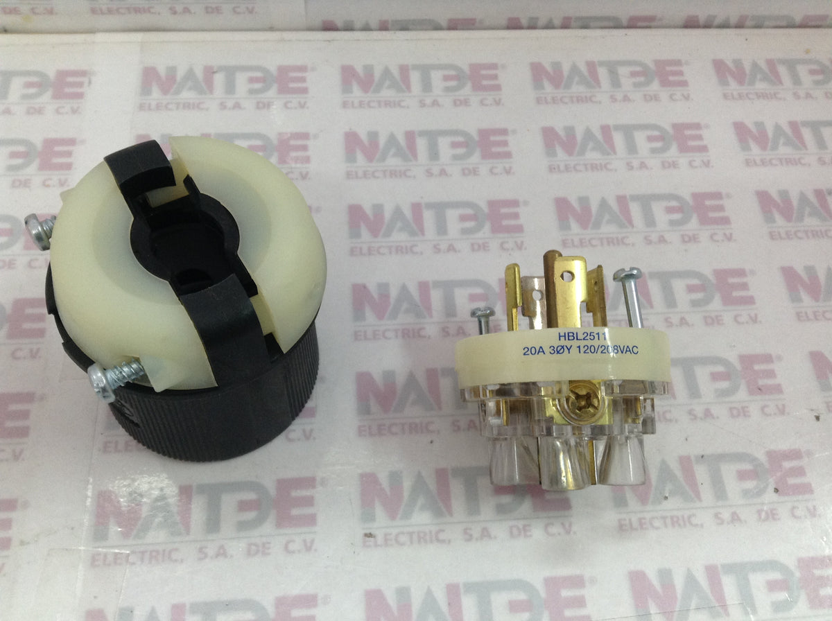 CLAVIJA HUBBELL HBL 2511 DE 4 POLOS 20 AMP. – NAITDE ELECTRIC