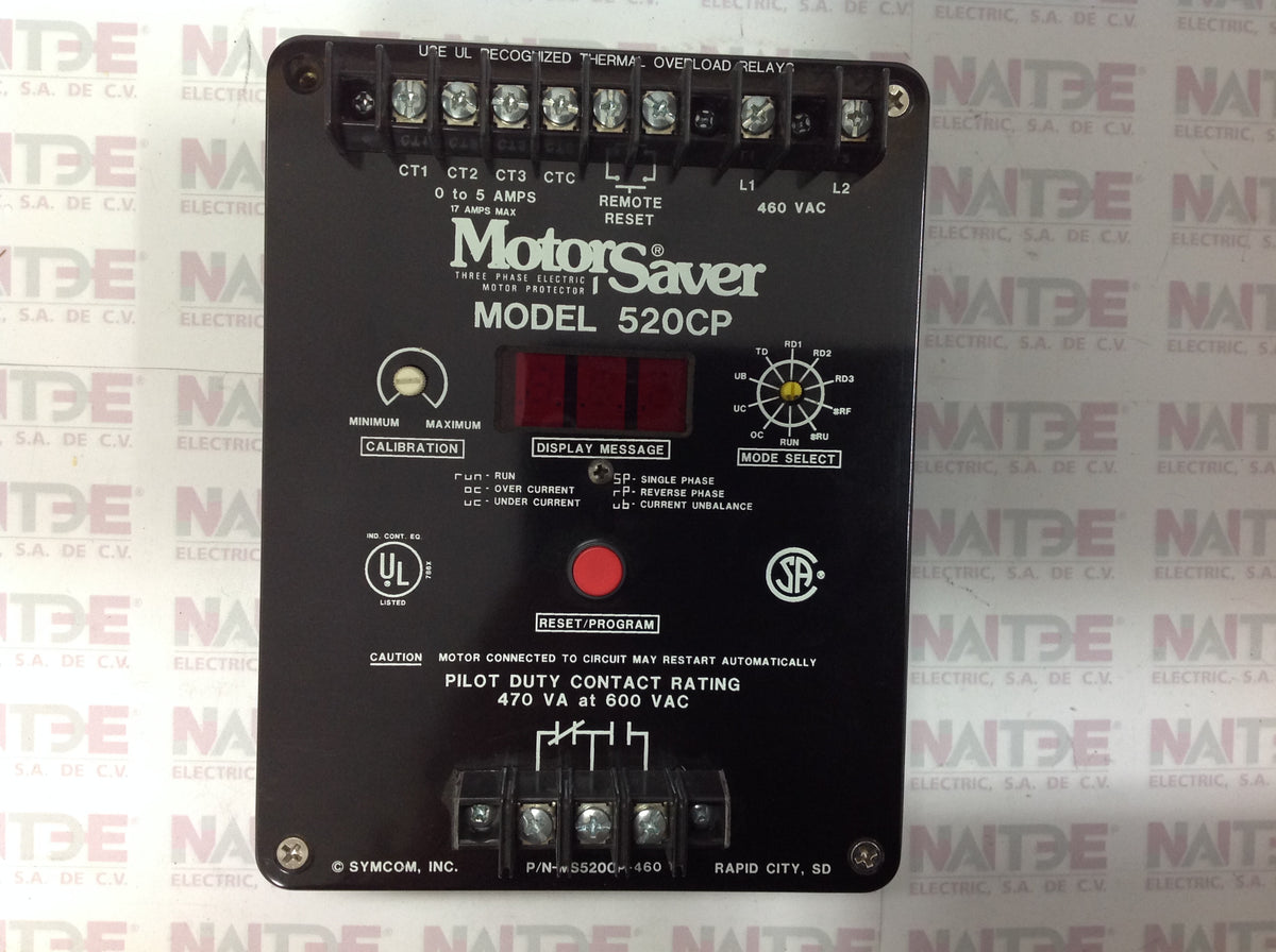MOTOR SAVER (PROTECCION PARA MOTOR ) MODELO = 520CP DE 470 - 600 VAC ...
