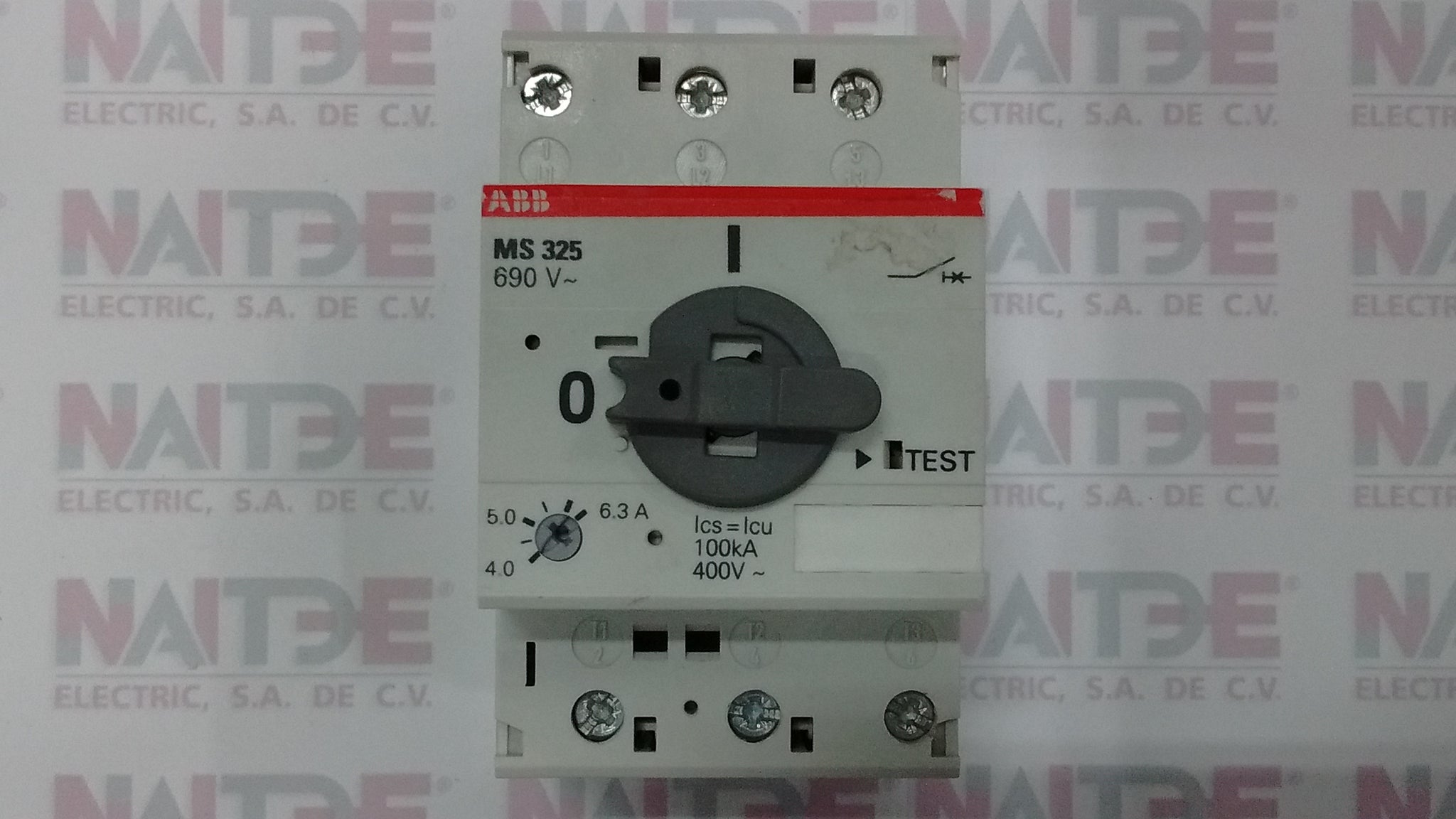 GUARDAMOTOR ABB 1SAM150000R1009, 4 A 6.3 AMP, MS325-6.3, 100 kA ...