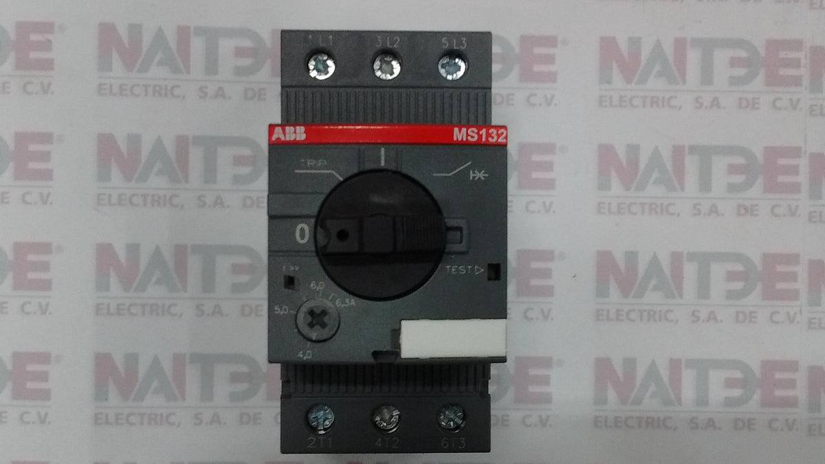 GUARDAMOTOR ABB MS132-6.3, 4.0 - 6.3 AMP. 230/440 VCA, 100/20 kA CAT.1 ...