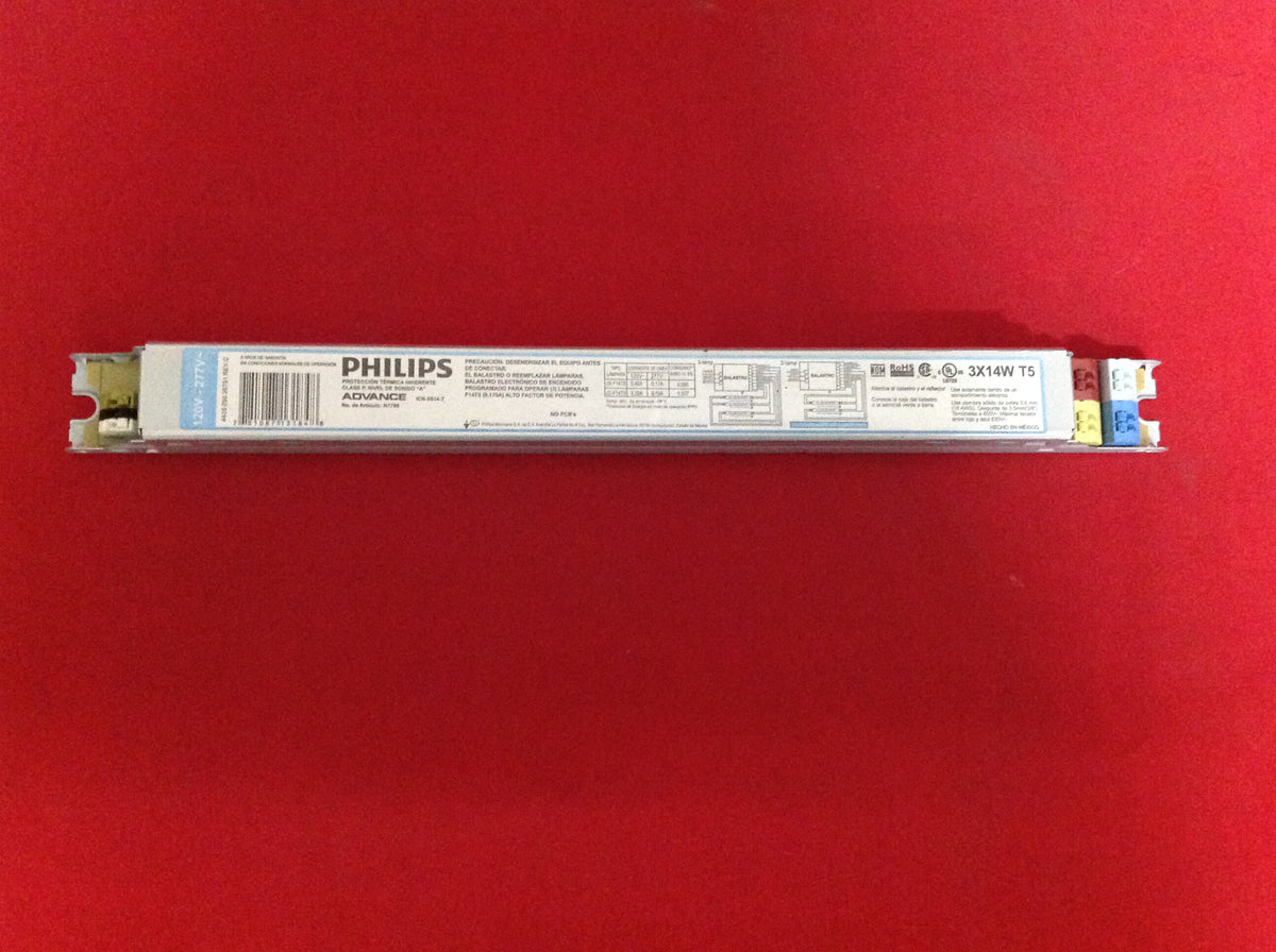 BALASTRA ELECTRONICA PHILIPS ADVANCE DE 3 X 14 W, T5,120 V 277V ICN-3S ...