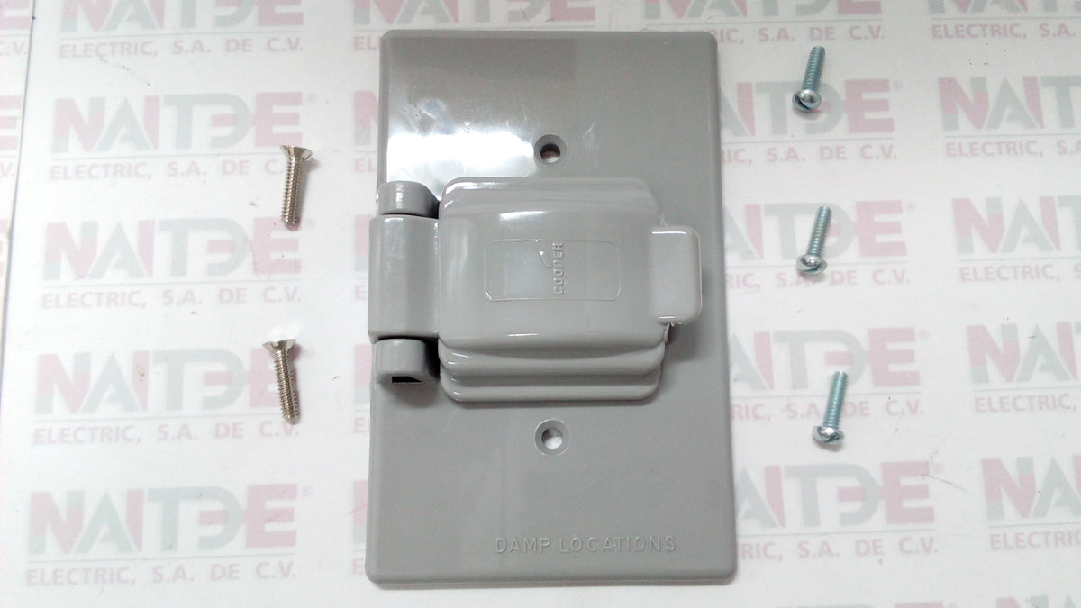 TAPA P/CONTACTO REDONDO COPER S1961 P/INTERPERIE COLOR GRIS – NAITDE ...