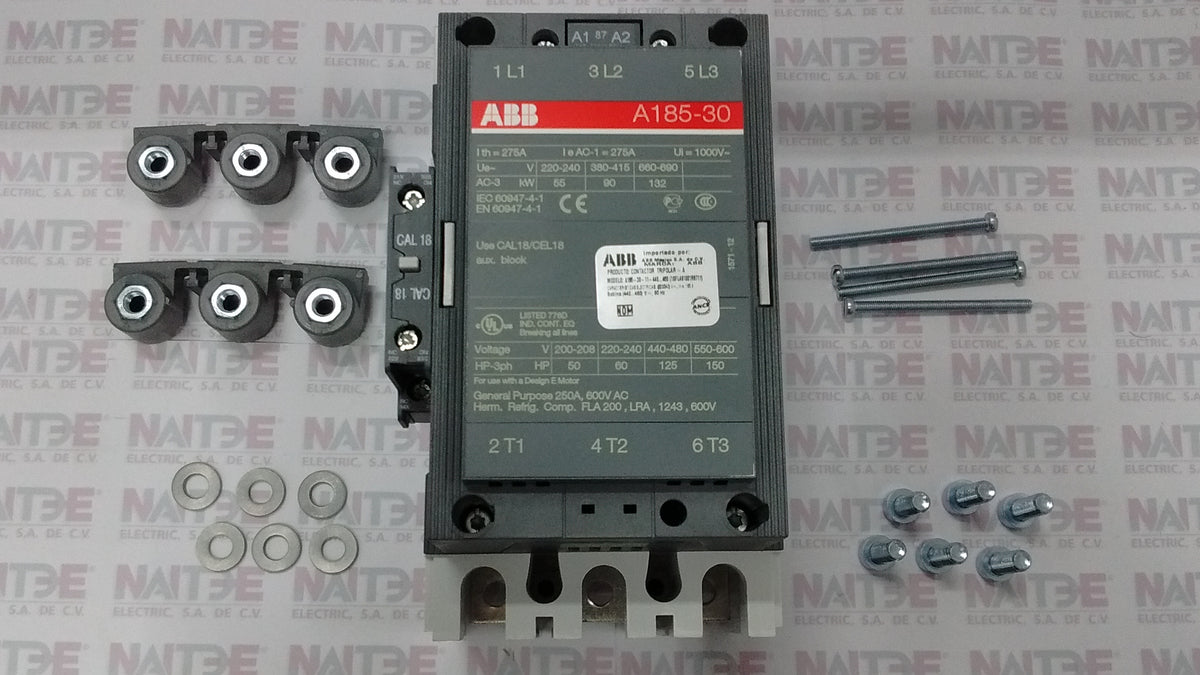 CONTACTOR ABB A185-30-11 BOBINA 440-460 VCA. CAT.1SFL491001R8711 ...