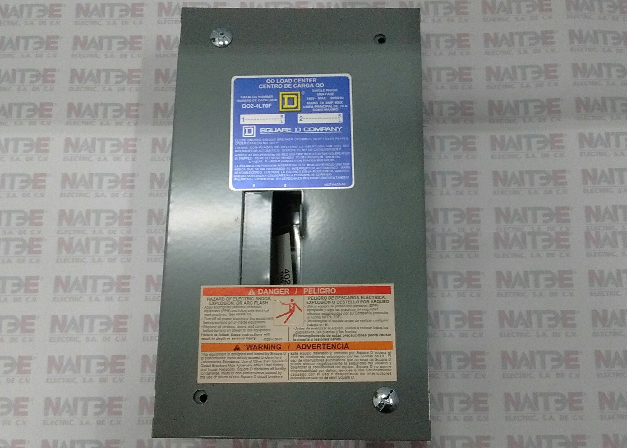CENTRO DE CARGA SQUARE D QO2, 70 AMP, EMPOTRAR, INDUSTRIAL – NAITDE ELECTRIC
